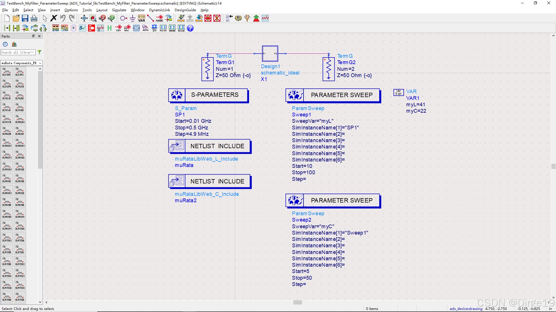 Parametric Sub-Circuits in ADS (20) - The Home of Engineering and Sciences