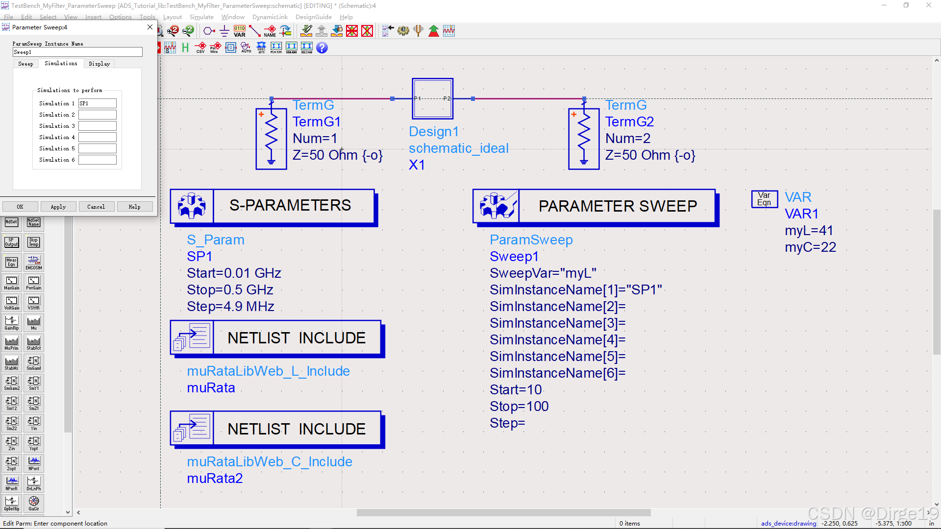Multi-Dimensional Parameter Sweeps in ADS (14) - The Home of Engineering and Sciences
